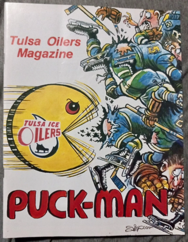 Vintage Tulsa Oilers Magazine Cover featuring Puck-Man 1976 | HockeyGods